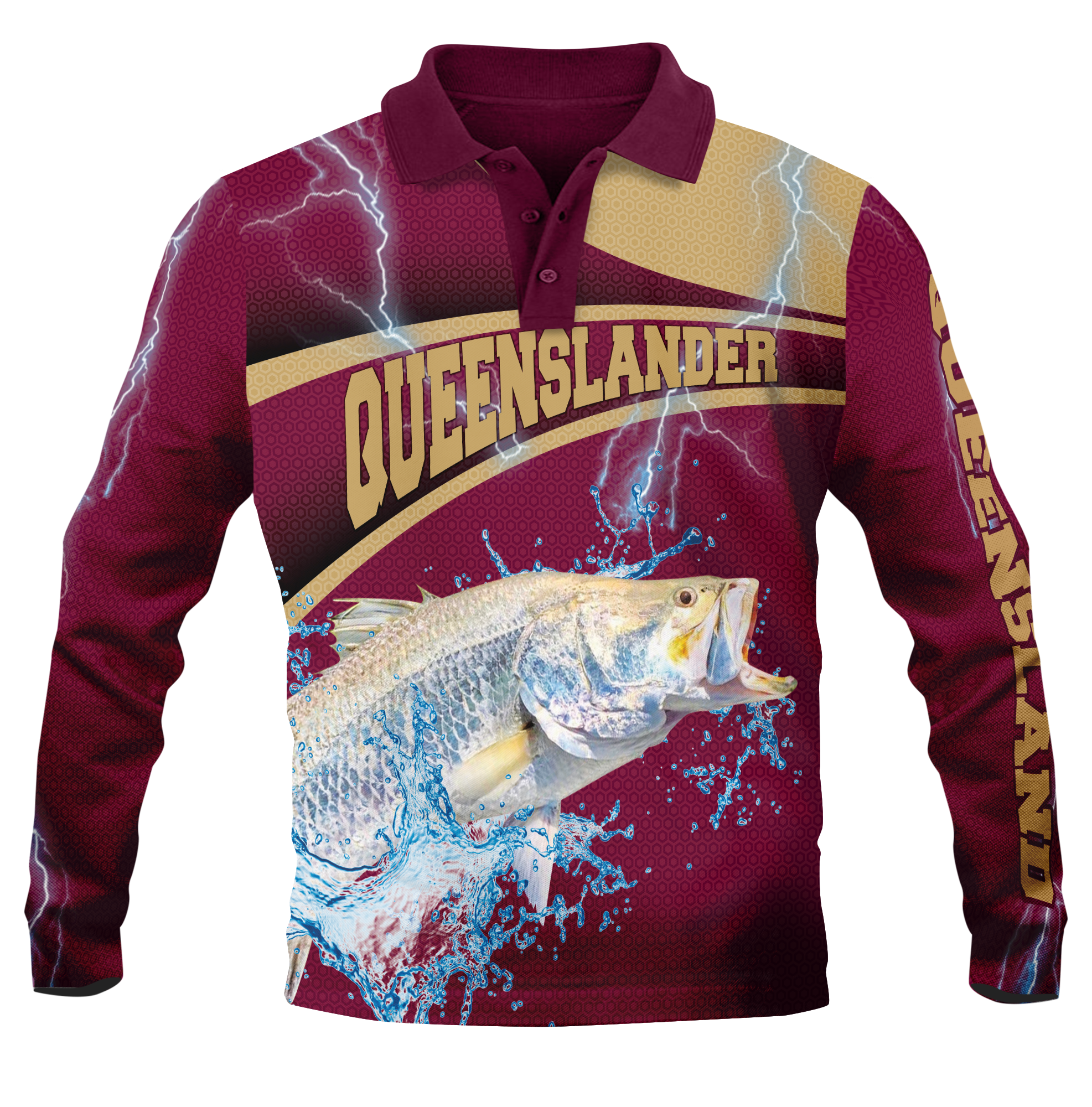 QLD Barra Fishing Shirt | UV50+| Quick dry | Customisable