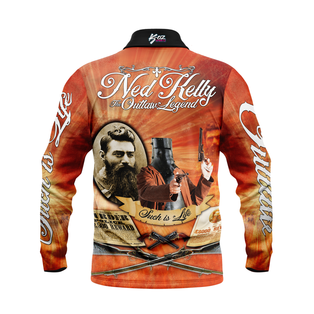 Ned Kelly Outlaw Fishing Shirt | UV50+| Quick dry | Customisable